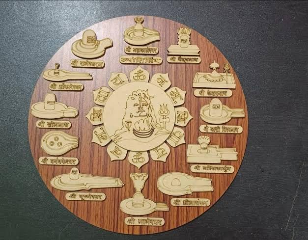 SADGURU ARTS AND CRAFTS Wooden Lord Shiva 12 jyotirlinga Darshan for ...