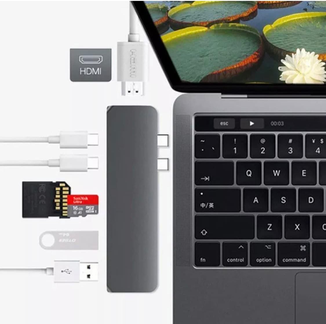 Amazon.com: ATR Duo plugin Port USB C Hub, USB Hub to HDMI Multiport USB C Adapter 7 in 1 with ...