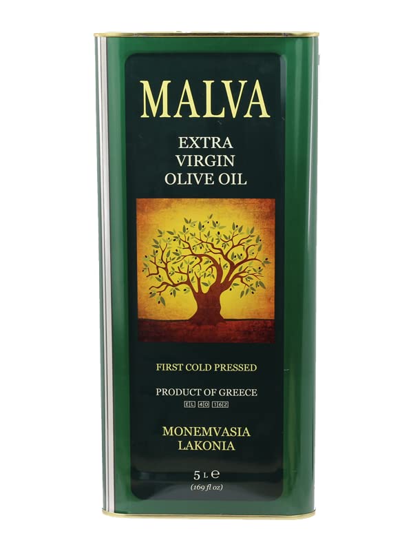 Amazon.com : Malva Greek Extra Virgin Olive Oil 5L, 169 FL OZ, Tin ...