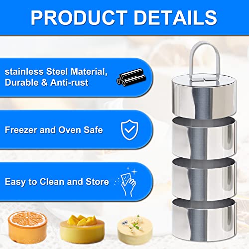 Snapklik.com : Set Of 8 - Round Cake Ring Cake Molds, Stainless Steel ...