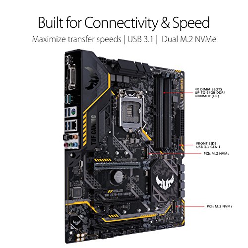 ASUS TUF Z370 Pro Gaming LGA1151 DDR4 HDMI DVI M.2 Z370 ATX Motherboard ...