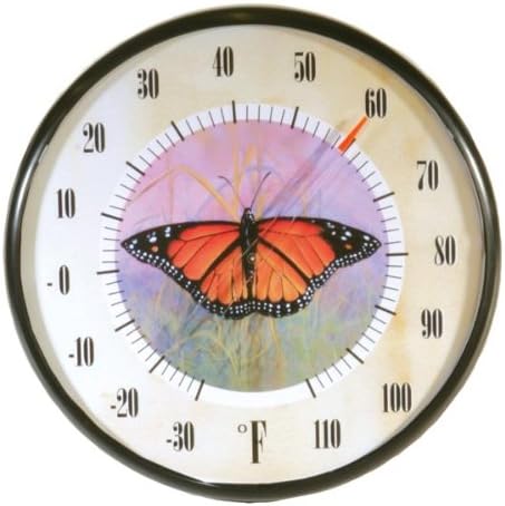 Amazon.com : Toland Home Garden 220151 12-Inch Art Thermometer, Monarch ...