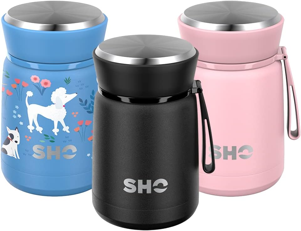 SHO Food Flask - Vacuum Insulated, Double Walled Stainless Steel Food ...