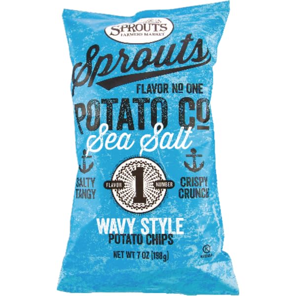 Amazon.com: Sprouts Sea Salt Wavy Potato Chips - 7 oz (198g) | Gluten ...
