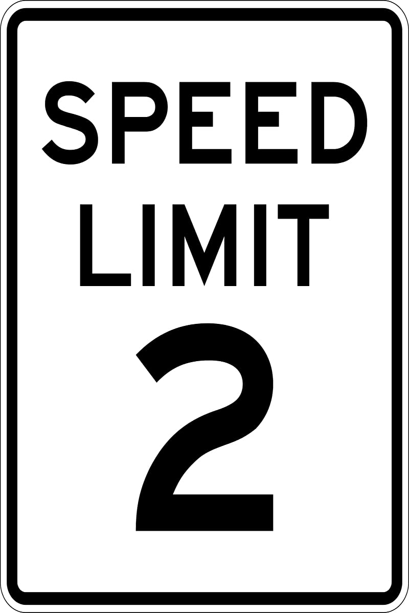 Amazon.com: Geuuki Speed Limit 2 MPH Sign,Warning Traffic Road Street ...