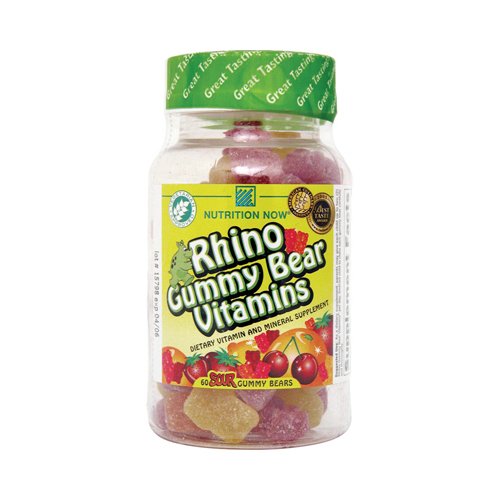 Amazon.com : Nutrition Now Rhino Gummy Bear Multi-Vitamins Sour ...