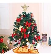 Amazon.com: Juegoal 24 Inch Mini Christmas Tree, Table Top Artificial ...