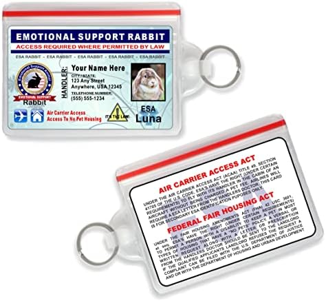 Amazon.com: Emotional Support Rabbit Identification Card - Custom with ...