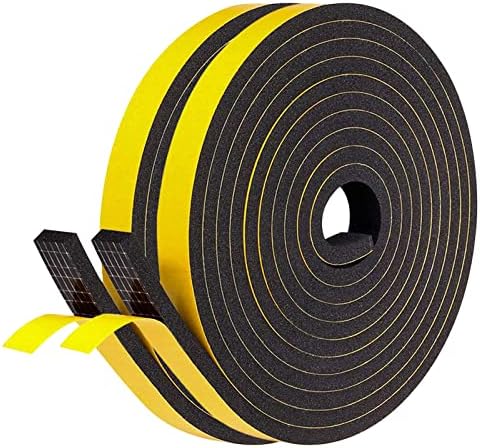 Yotache Draught Excluder Tape 2 Rolls 12mm Wide X 6mm Thick, Foam ...