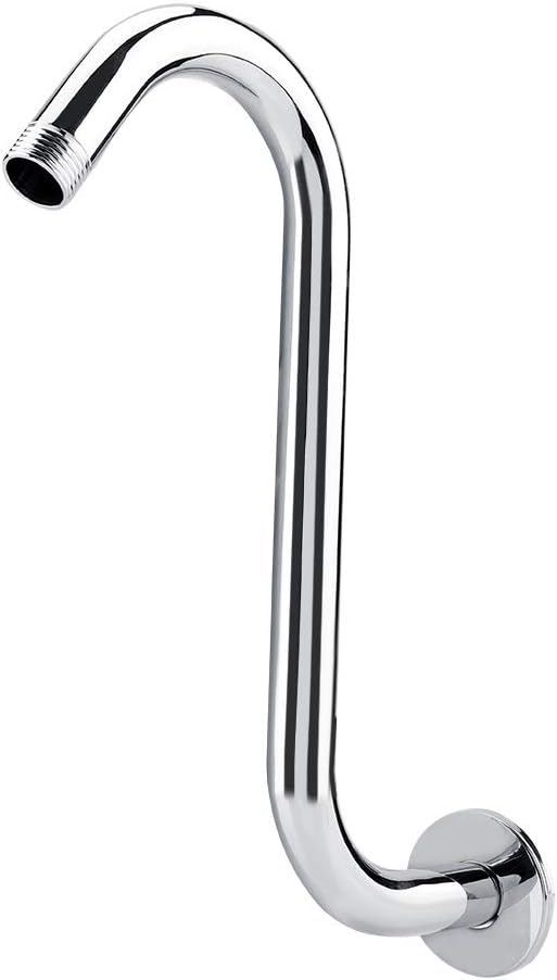 S Shaped Shower Head Riser Pipe, Shower Head Extender Arm with Flange ...