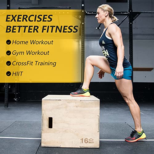 Snapklik.com : 3 In 1 Wood Plyo Box,Plyometric Jump Box Non-Slip For ...