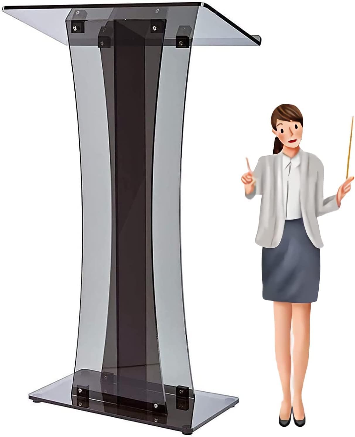 Amazon.com: QULACO Slanted Podium Lectern Conference Pulpit, Black ...