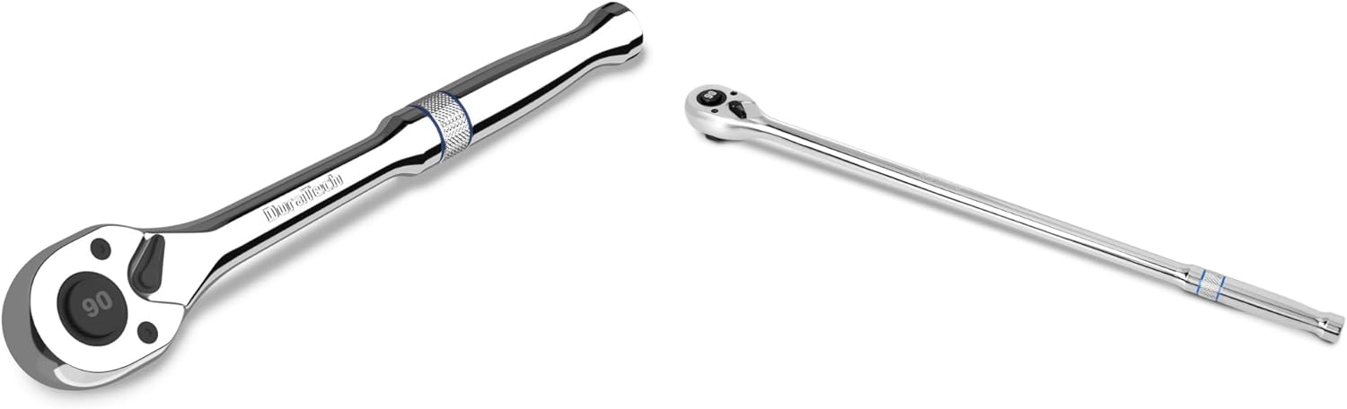 DURATECH 90-Tooth 1/4-Inch Drive Ratchet 90-Tooth Extra Long Handle 1/2 ...