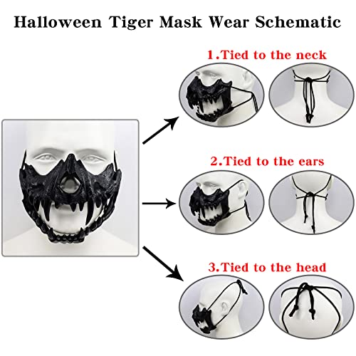 Snapklik.com : Japanese Half Mask - Black Tiger Mask,Ye Yaksha Dragon ...