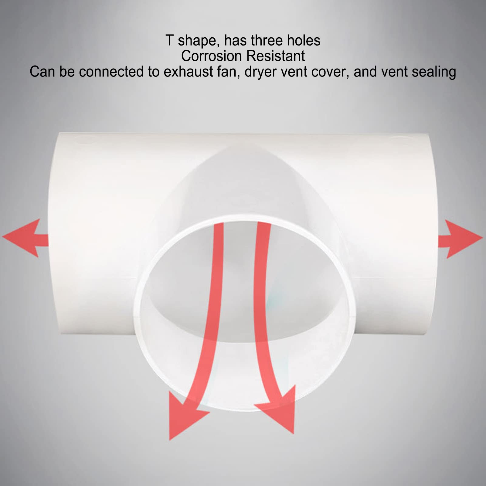 Snapklik.com : 3 Way PVC T Shape Duct Connector Round Pipe Fitting 3 ...