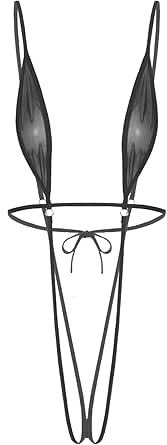 Amazon.com: QinCiao Women Mesh Crotchless Bikini Lingerie Exotic Sexy Swimwear One Piece ...