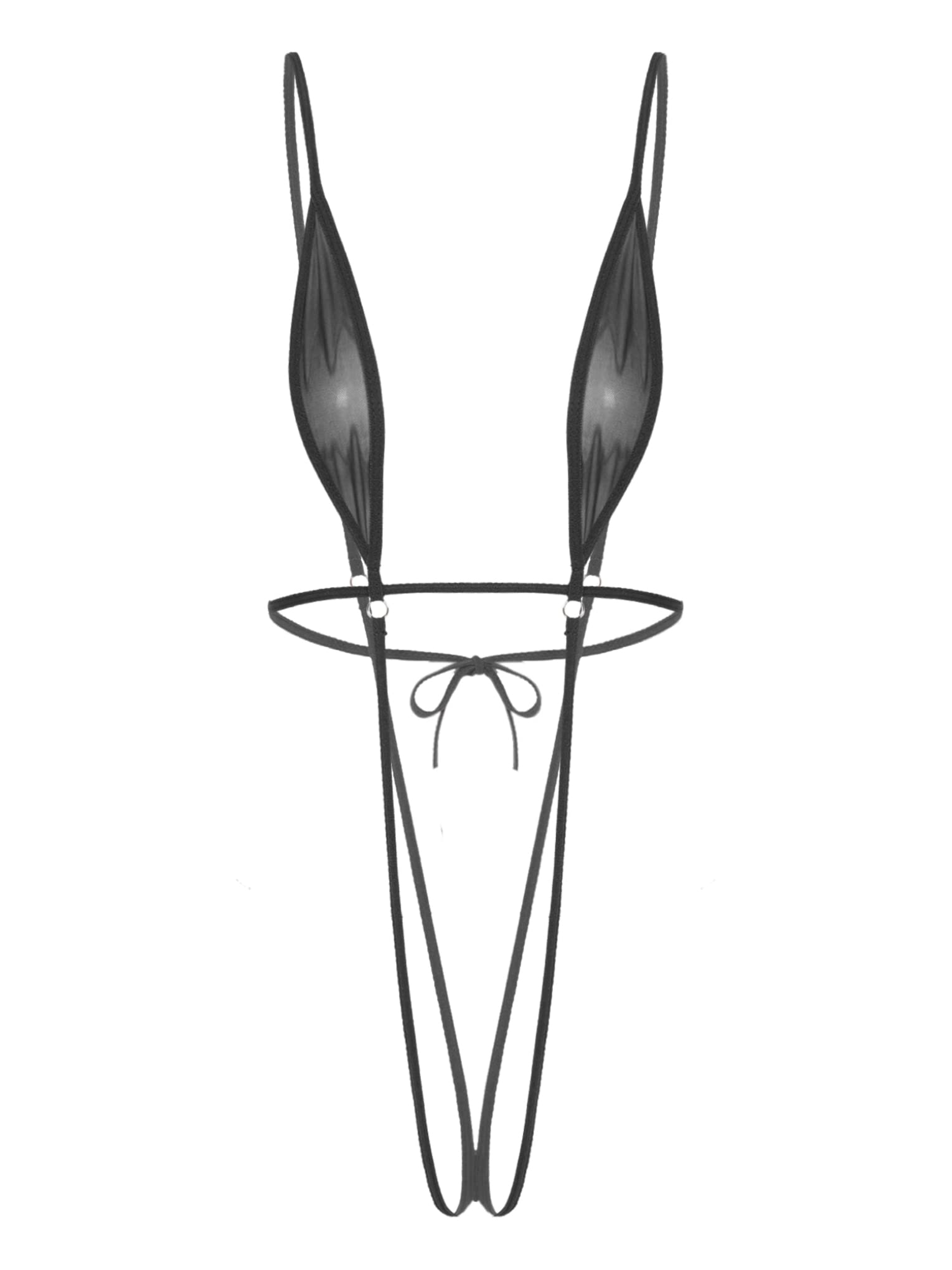 Amazon.com: QinCiao Women Mesh Crotchless Bikini Lingerie Exotic Sexy Swimwear One Piece ...