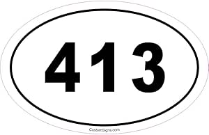 Amazon.com - 413 Area Code Bumper Sticker for Car