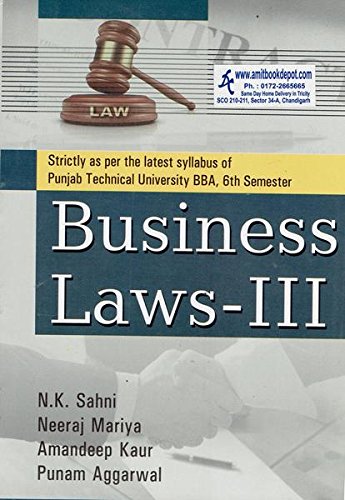 Business Laws BBA III 6th Semester PTU : Amazon.in: Books