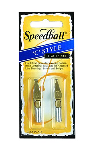 31023 Speedball Flat Lettering & Drawing 'C' Style Pen Nibs, C2/C3, C-2 C-3
