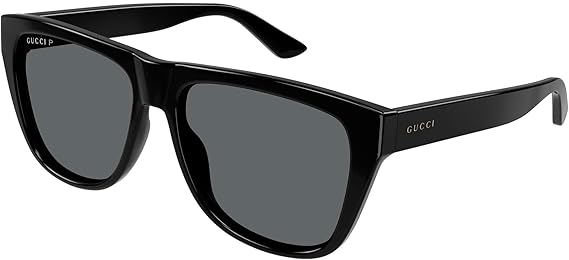 Gucci GG1345S Polarized Sunglasses 002 Black 57mm at Amazon Men’s ...