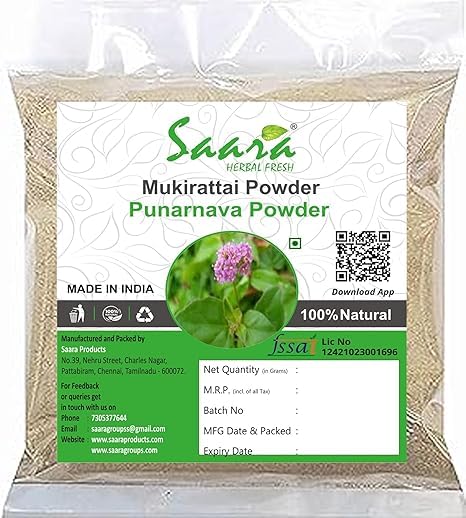 Saara HERBAL FRESH Mookirattai Powder, 100g, Punarnava Root Powder ...