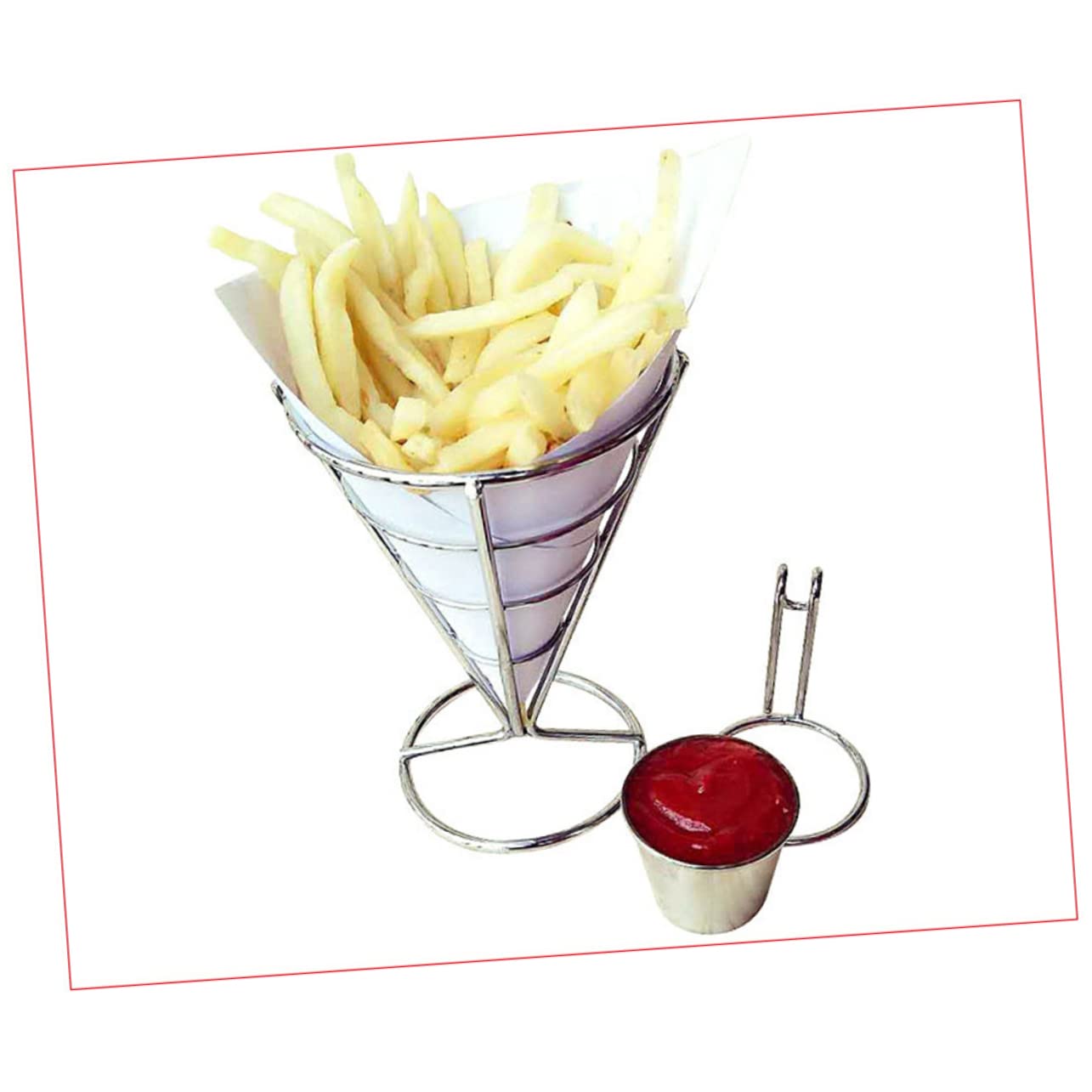 French Fries Restaurantware Stainless Steel French Fry Cup - 3.5x4.5 ...