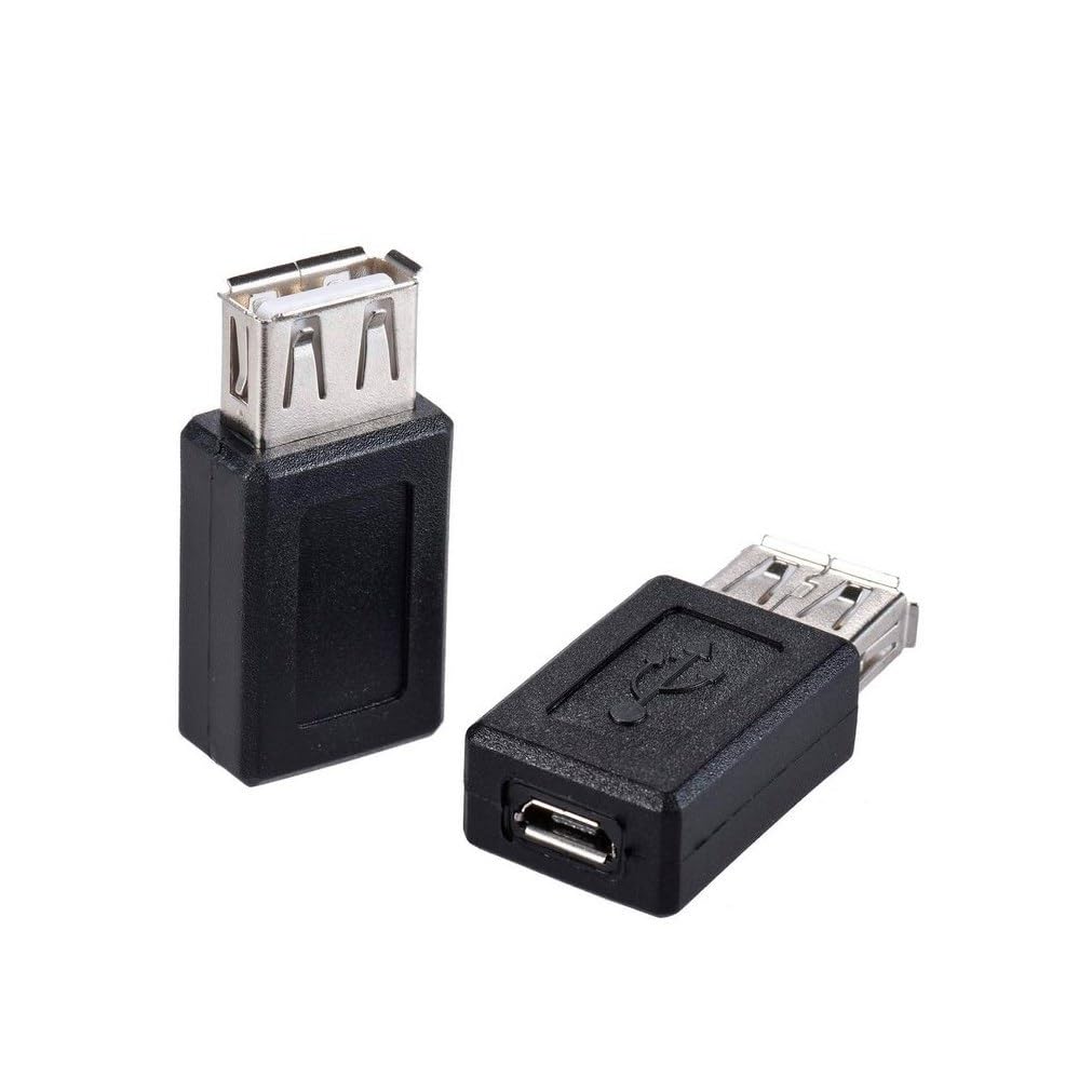 EFILLOOC® USB A Female to Micro USB Female USB Adapter Coupler Pack of ...