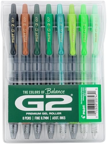 Pilot, G2 Premium - Bolígrafos de gel G2 Boost Greens, paquete de 8 ...