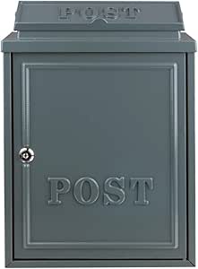 AuraHome Vintage Weatherproof Post Box Classic POST Design-Lockable ...