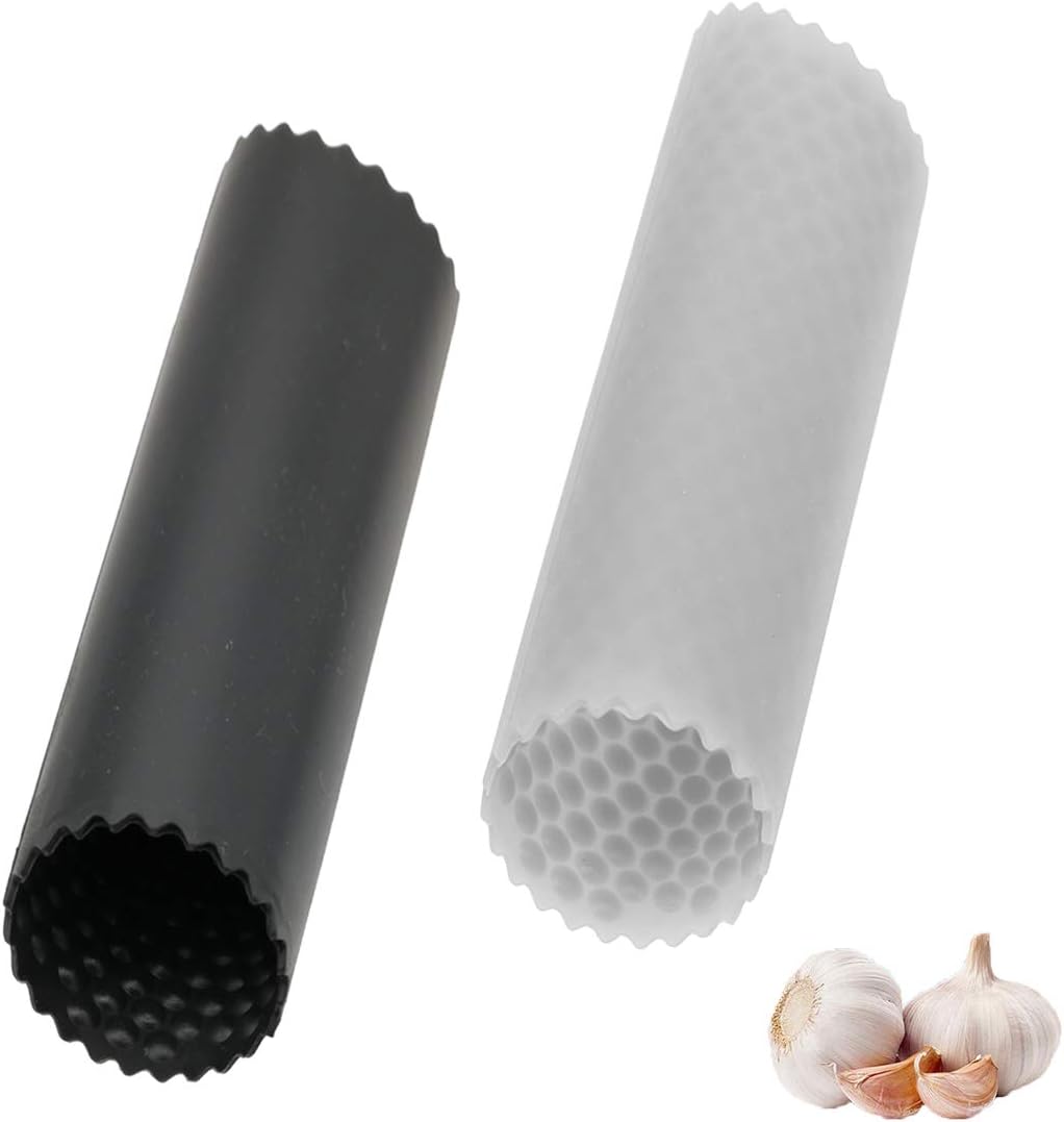 TRIXES Garlic Press - Silicone Garlic Peeler - Easy Roller Garlic ...