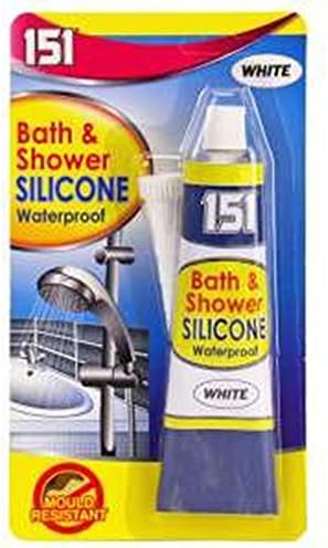 WHITE BATH & SHOWER BASIN MOULD RESISTANT WATERPROOF SILICONE SEALANT ...