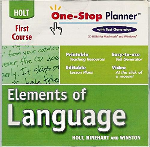 One-Stop Planner CD-R Eolang 2004 G 7: Holt, Rinehard, and Winston ...