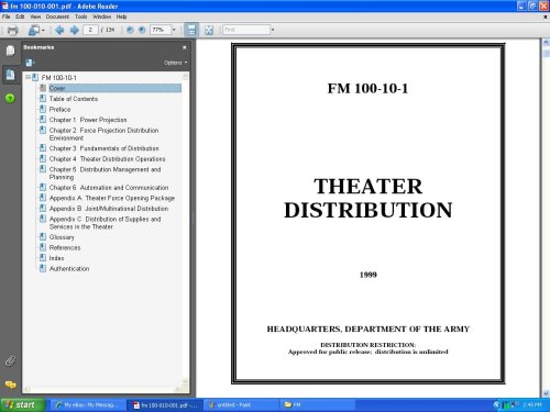 Theater Distribution (U.S. Army Field Manual, FM 100-10.1): U.S. Army ...