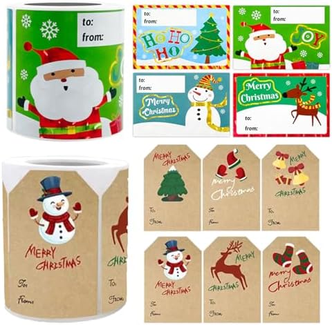 Amazon.com : Christmas Stickers Labels 120pcs Christmas Gift Tags ...
