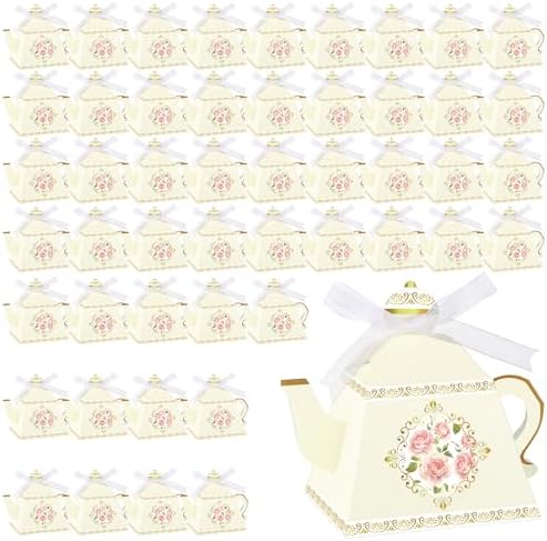 Amazon.com: 48Pcs Mini Flower Tea Party Gift Box Teapot Candy Box ...