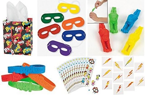 Amazon.com: SUPERHERO Party Favors Bundle Kit Pack Enough for 12 Boy's ...