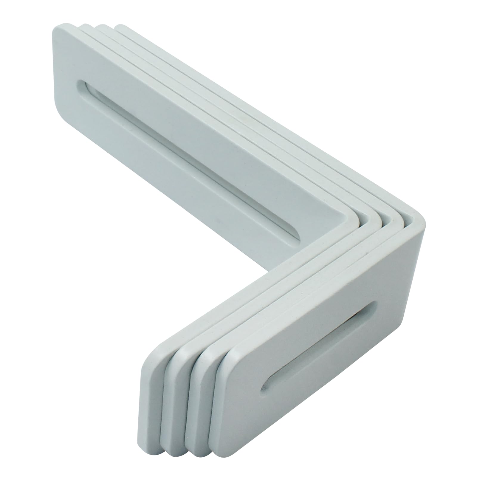 Snapklik.com : Biaungdo 4 Pcs White Adjustable L Bracket