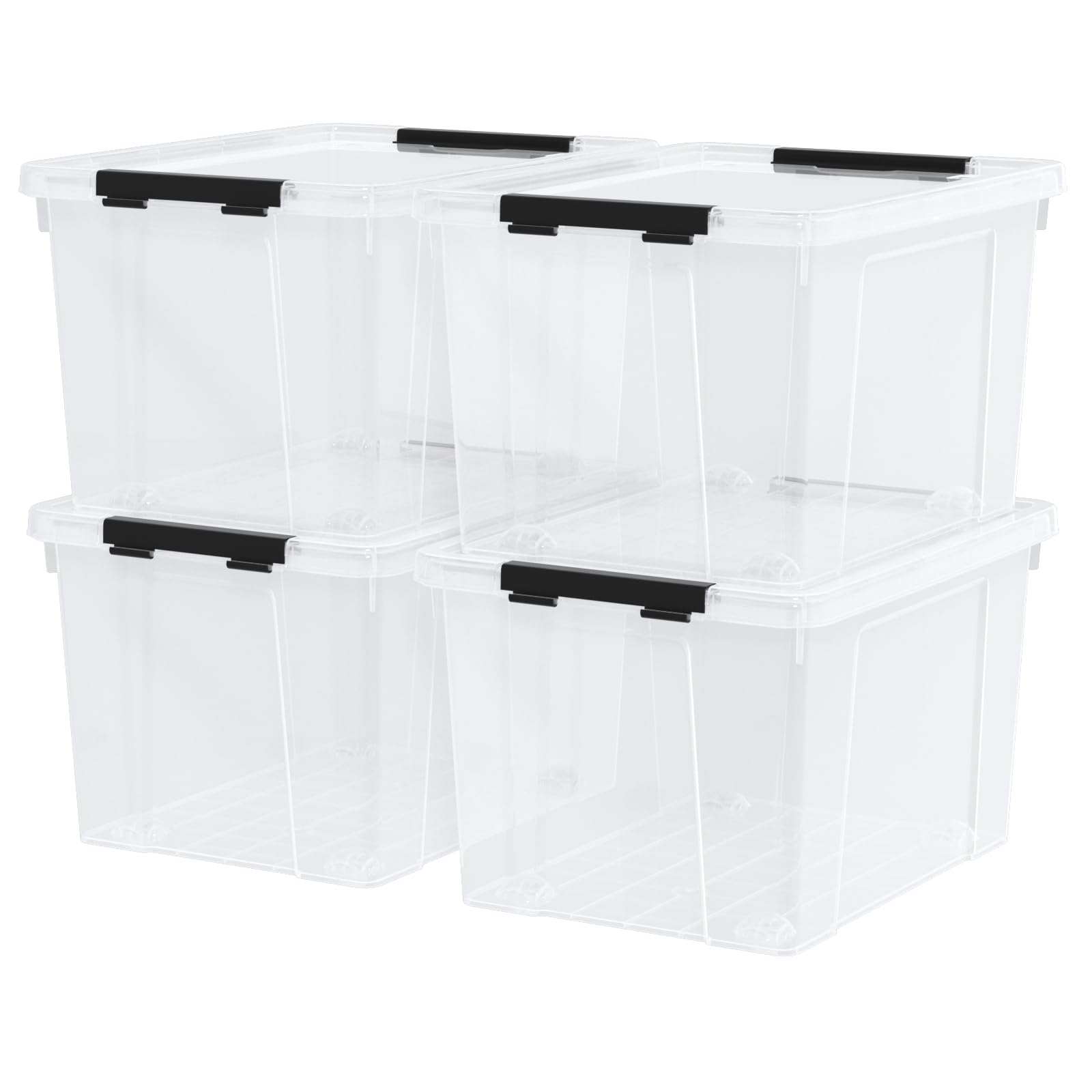 Amazon.com - Yesdate 4 Pack Large Clear Plastic Storage Bins with ...