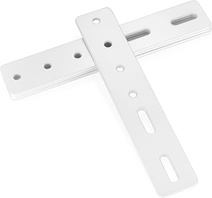 4 Pcs Flat Brackets for Wood, White Metal Brackets for Wood, 6 Holes ...