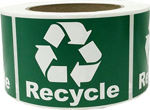 Amazon.com : InStockLabels Recycle Stickers 2 1/2 x 3 1/2 Inch 500 ...
