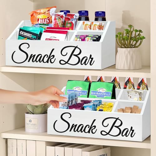Snapklik.com : Snack Organizer For Countertop, Wooden Snack Tray And ...