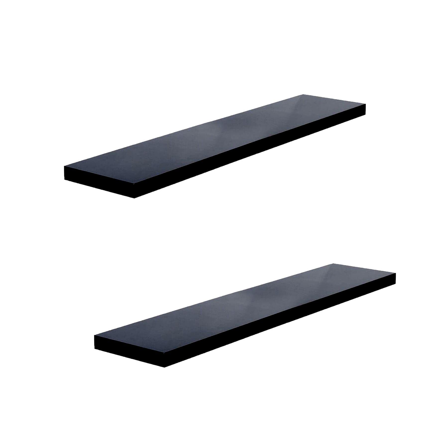 Roseley 80cm High Gloss Floating Shelves Set of 2 Wall Mounted Storage ...