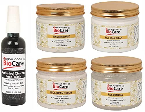 Beaucode BioCare Rice Bran Facial kit Scrub-Gel-Cream-Mask 500Gm With ...