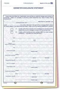 Amazon.com : Plain Odometer Disclosure Statements with Blue Screen - 5 ...