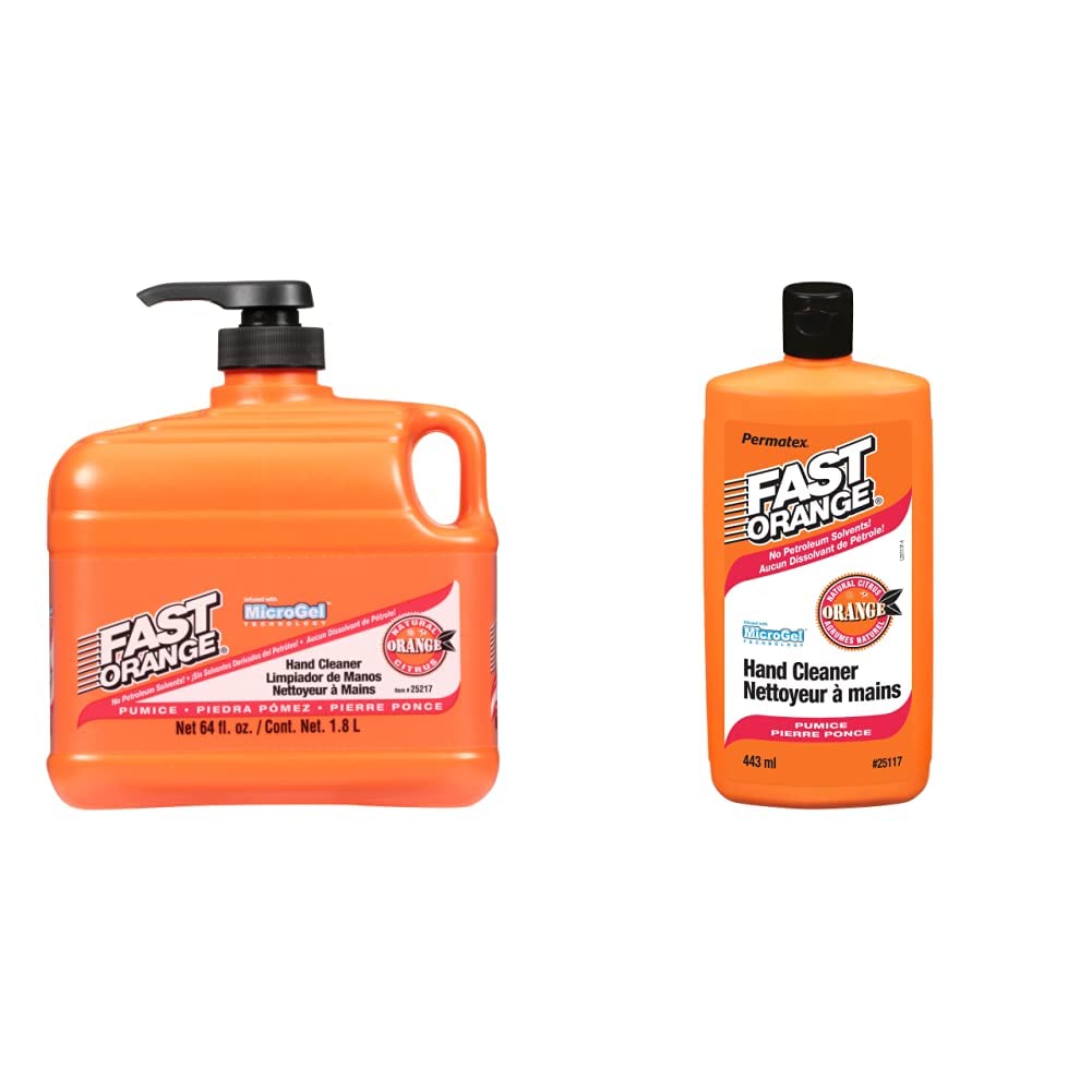 Fast Orange Permatex Hand Cleaner Bundle | Pumice Lotion (1/2 Gallon ...