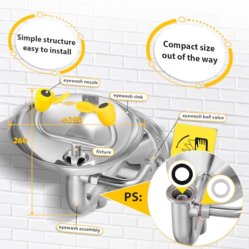 Snapklik.com : CGOLDENWALL Eye Wash Station Wall Mount Eyewash Station ...