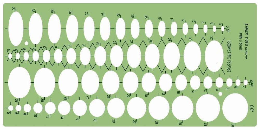 Linex 100414255 Ellipse Stencil Drawing Stencil : Amazon.co.uk: Home ...