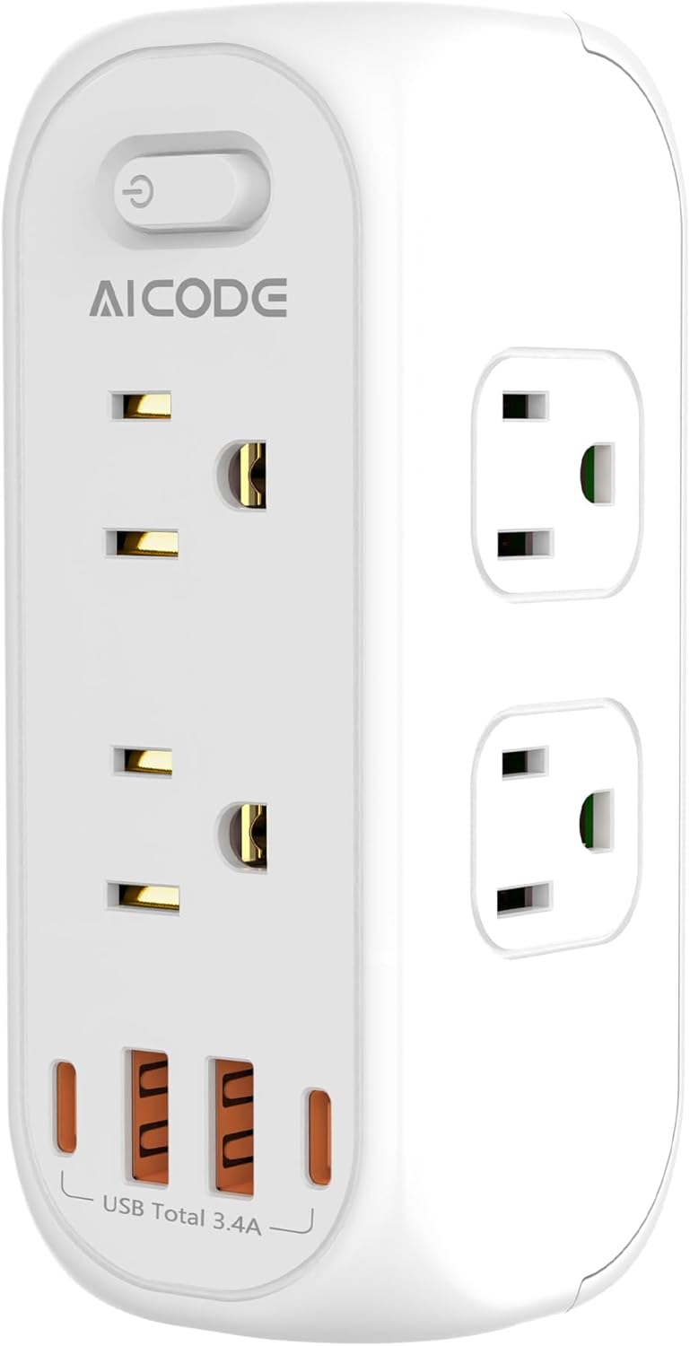 Amazon.com: Outlet Extender with Rotating Plug,AICODE Multi Plug Outlet ...