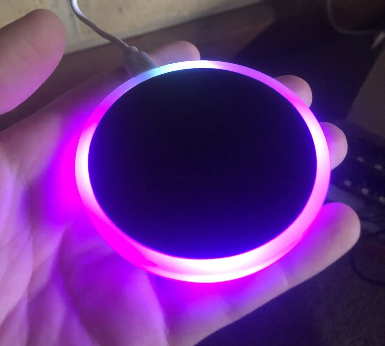 LED Cup Holder Lights, 2pcs LED Car Coasterss with 7 Colors Luminescent ...